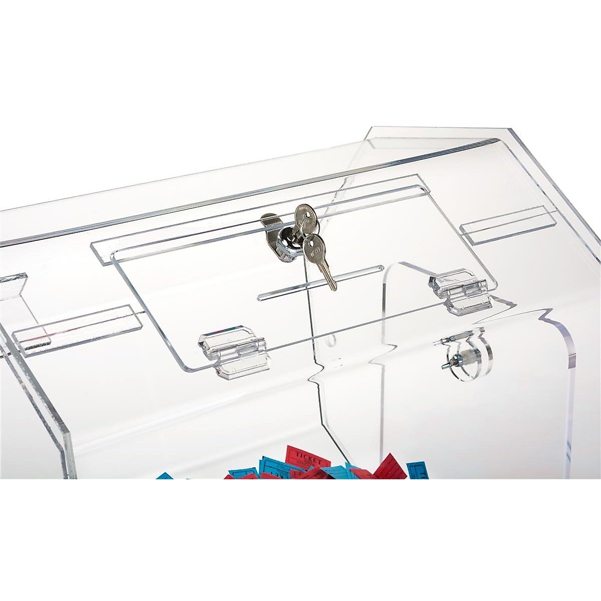 Clear Plexiglas Raffle Drum with Locking Hinged Door for Countertop Usage - Medium