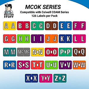 Doctor Stuff - File Folder Labels, Alphabet Letter B, Colwell Jewel Tone - COAM Series Compatible Alpha Stickers, Ruby, 1" x 1-1/2", 126 Labels/Package