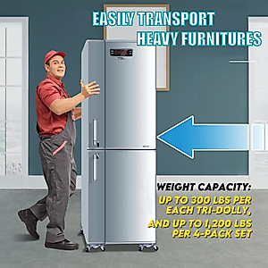 MaxxHaul 50535 4-Pack 6" Steel Tri-Dolly, 300 lb. Capacity