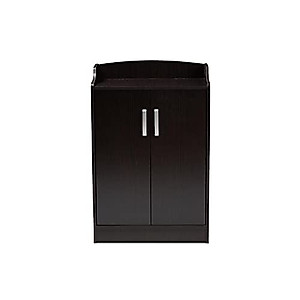Baxton Studio Verdell Modern and Contemporary Wenge Brown Finished Shoe Cabinet