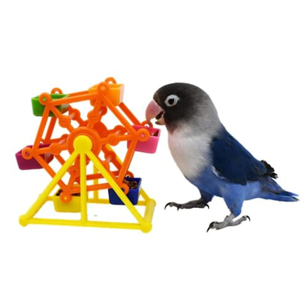 Barn Eleven Bird Swinging Windmill Toy,Parrot Feeder Toy Supplies Fun Training Leaking Food Feeder Budgie Cockatiel Foraging Nibbling Development Intelligence Bird Toy