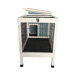 Seny Wooden Rabbit Hutch Bunny Cage Bunny Hutch W38 x D22.5 x H34