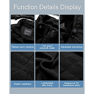 Pursky Women's Teen Lightweight Short Winter Hooded Coat Waterproof Warm Puffer Jacket Parka Black M