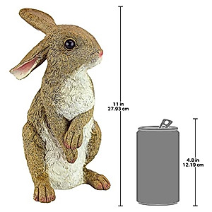 Design Toscano QM200681 Hopper The Bunny Standing Rabbit Outdoor Garden Statue, 11 Inch, full color