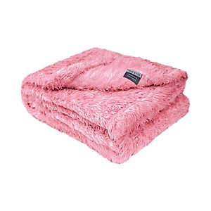 MACEVIA Fluffy Fleece Dog Blankets,Warm Soft Fuzzy Pets Blanket for Puppy,Small,Medium,Large Dogs and Cats,Plush Pet Throws for Bed,Couch,Sofa,Travel(24x29 Inch, Pink)