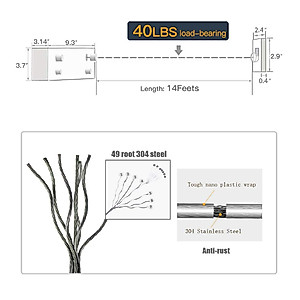 BAKALA Retractable Clothesline Indoors Laundry Line with Adjustable Stainless Steel Double Rope,Wall Mounted Space-Saver Drying Line for Balcony,Bathroom,13.8 Feets Clothes Line(Grey)