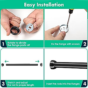 Adjustable Closet Rod for Hanging Clothes, 28 to 42 Inch Adjustable Closet Hanging Rods, Metal Space Saver Extender Closet Bar for Wardrobes, Laundry Room, Shoe Cabinets