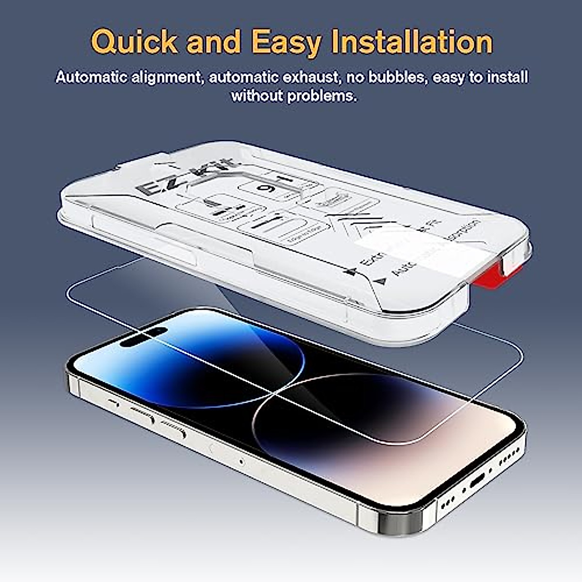 Hocents. [2+2 Pack] Tempered Glass Screen Protector Compatible with iPhone 14 Pro 6.1 inch with Camera Lens Protector [Auto-Alignment Tool] [EZ Kit] [Anti-Scratch] [Case Friendly] [HD Clear]