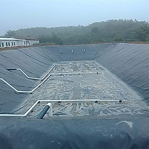 SYLOTS HDPE Rubber Pond Liner, 6.5 x 9.8 feet Pre Cut Black Pond Liner for Water Garden,Koi Ponds, Streams Fountains