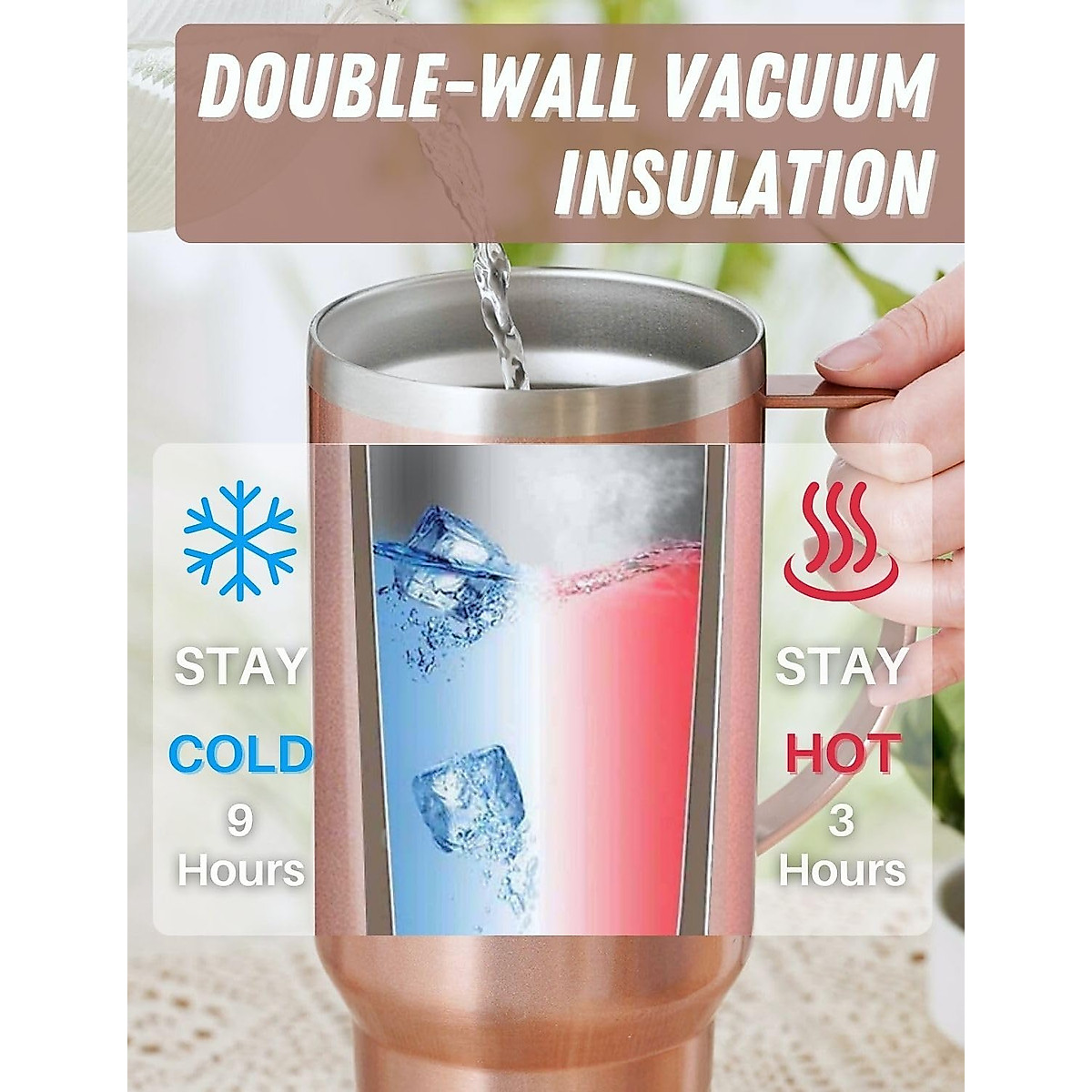 Onebttl Queen of the Camper Tumbler RV Gifts for Women, Coffee Mug for Campers, RV Enthusiasts, Motorhome Owners, Stainless Steel Insulated 1180ml/40oz