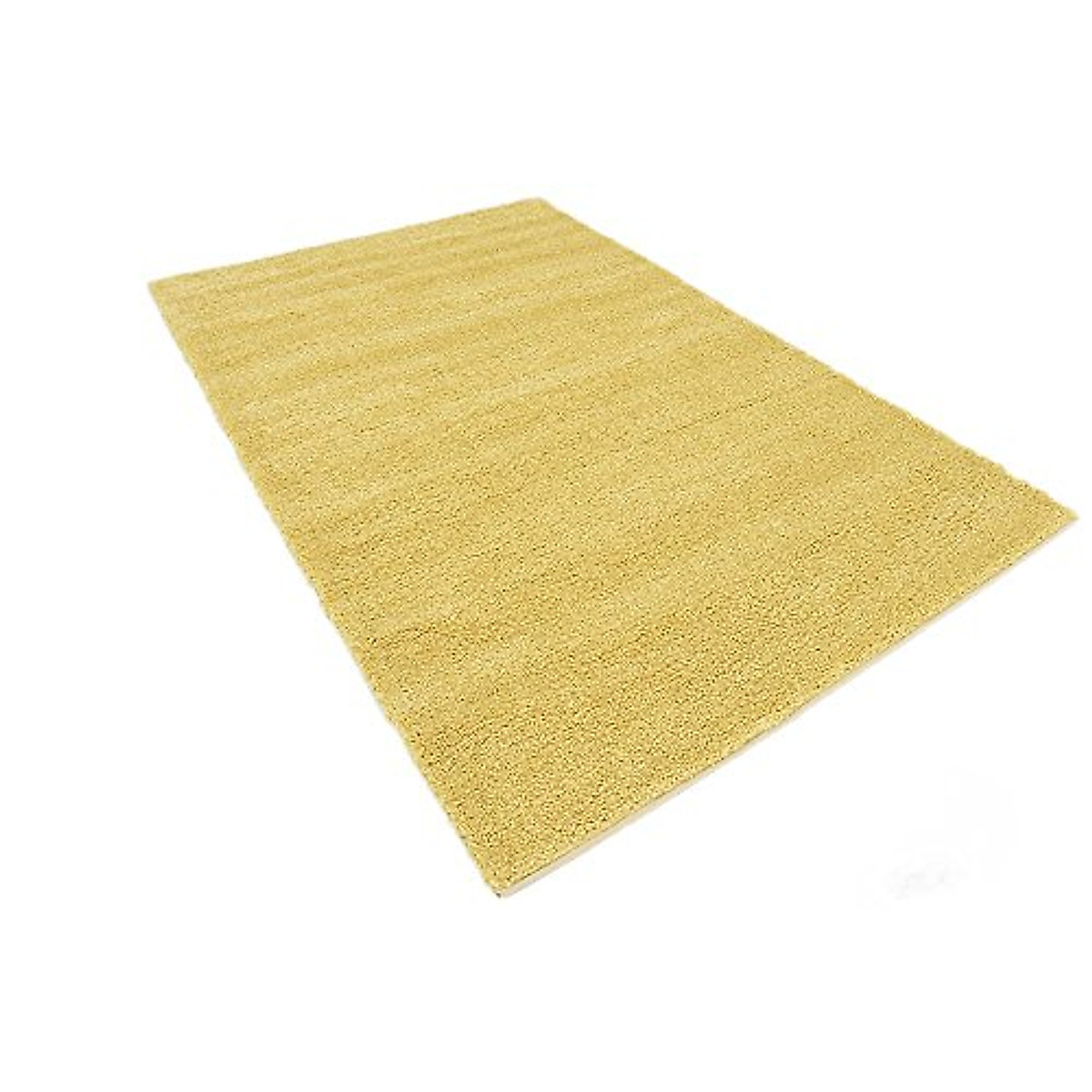 Unique Loom Solo Collection Solid, Plush, Kids, Modern Area Rug, 5 ft x 7 ft 7 in, Yellow