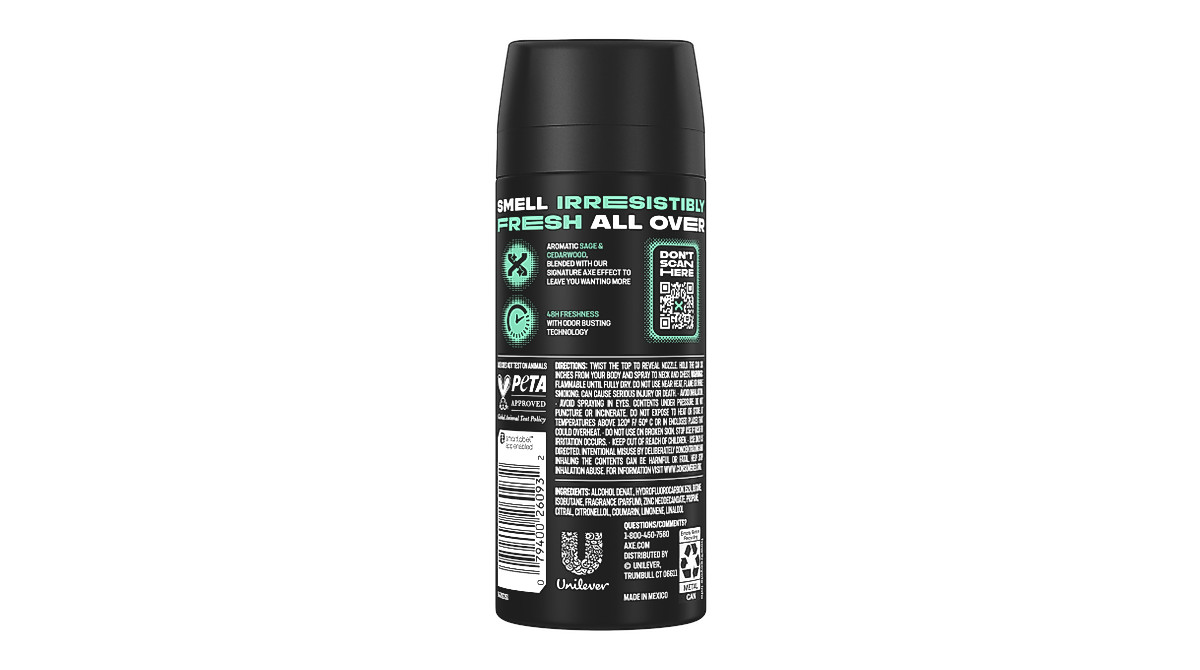 AXE Apollo Body Spray Deodorant - Long-Lasting Sage & Cedarwood Fragrance