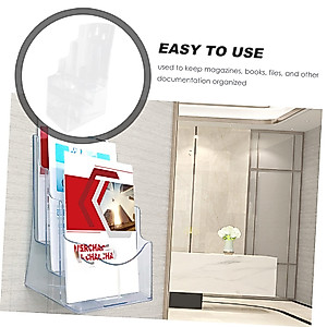 Folding Rack Desktop Brochure Holder Wall Pamphlet Holder File Storage Rack File Holder Rack Acrylic Brochure Holder Clear File Rack Wall Mount Flyer Holder Clear Pamphlet Rack