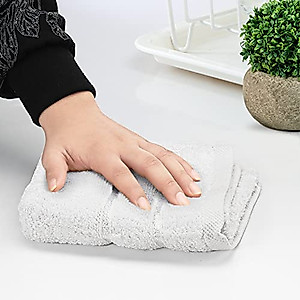Utopia Towels - 12 Pack Viscose Luxury Wash Cloths Set (12 x 12 Inches) 100% Cotton Ring Spun, Highly Absorbent and Soft Feel Essential Washcloths for Bathroom, Face Towel, Gym and Spa (White)