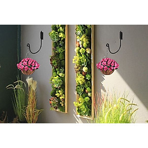 The Metal Magician Garden Hose Holder Wall Mounted Water Pipe Hanger Heavy Duty Metal Pipe Hook for Outside Yard Ideal for Extension Cords, Ropes (Black) (Hose Hook)