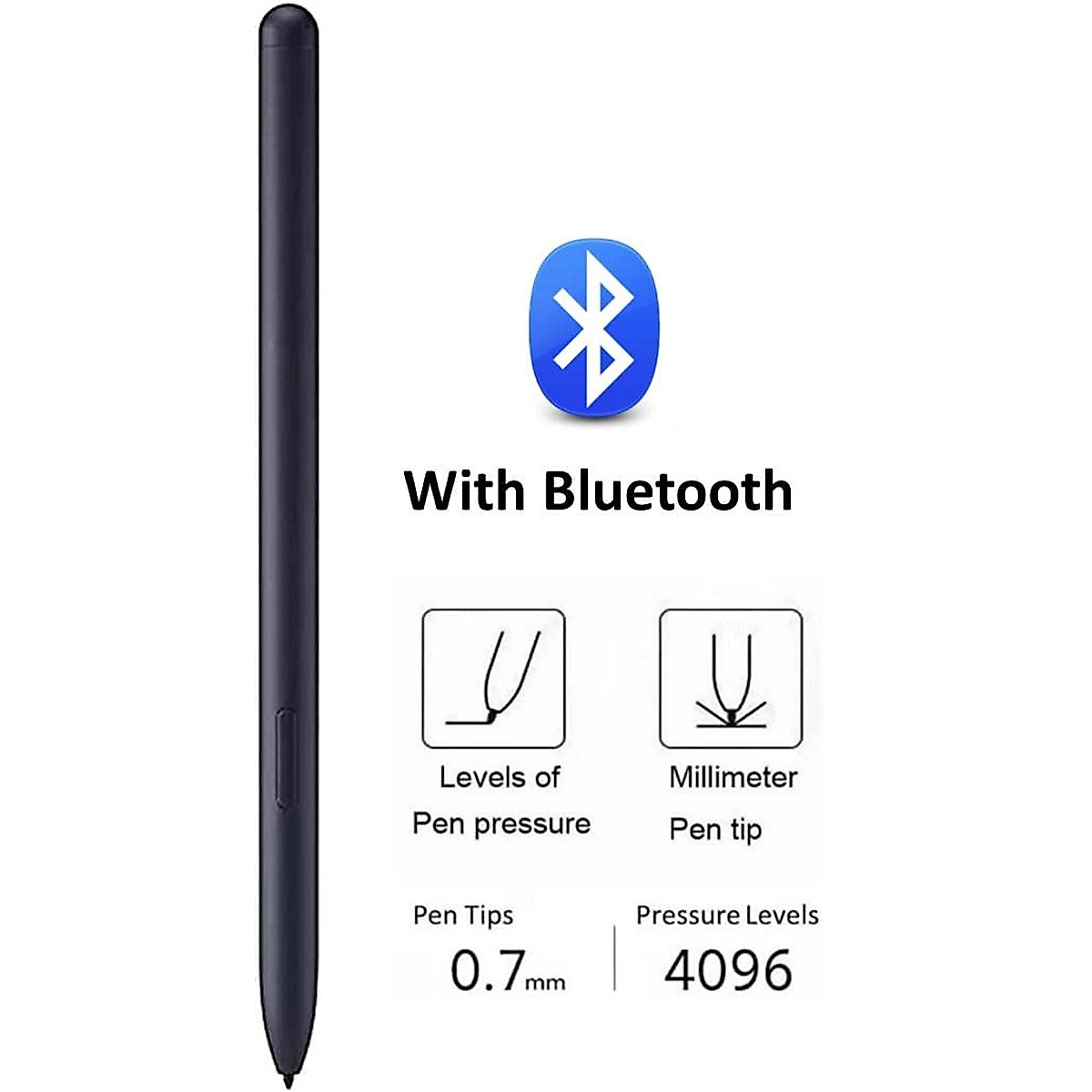 Galaxy Tab S7/S7 Plus Stylus S Pen Replacement (with Bluetooth) (Black)