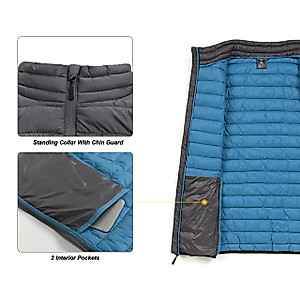 Little Donkey Andy Men's Lightweight Warm Puffer Vest Outdoor Sleeveless Jacket for Golf Hiking Casual Travel Steel Gray M