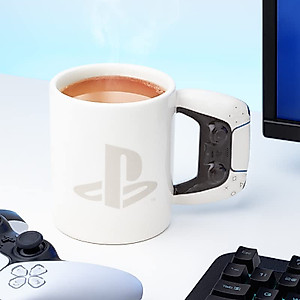 Paladone Playstation Shaped Ceramic Coffee Mug | PS5 Accessories Novelty Gifts (PP9403PS), Multicolor