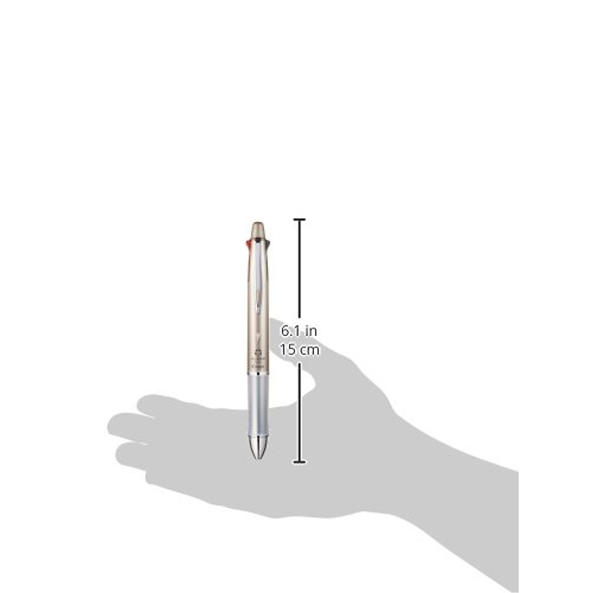 PILOT Dr. Grip 4+1, 4 Color 0.7 mm Ballpoint Multi Pen and 0.5 mm Pencil - Champagne Gold Body