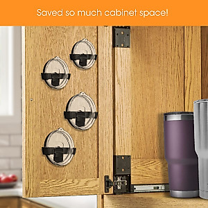 AIEVE Tumbler Lid Organizer, Cup Lid Organizer for Kitchen Cabinet, Coffee Cup Organizer Storage(Lid not included)(4 Pack)