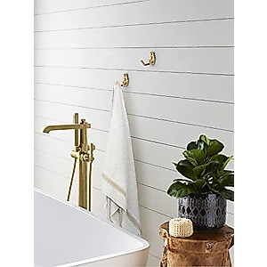 Amerock H37008CZ | Benton Double Prong Decorative Wall Hook | Champagne Bronze Hook for Coats, Hats, Backpacks, Bags | Hooks for Bathroom, Bedroom, Closet, Entryway, Laundry Room, Office