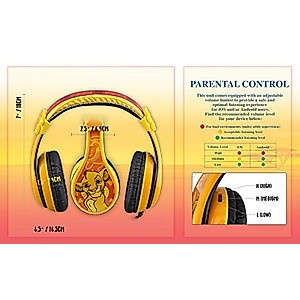 Lion King Headphones for Kids, Wired Headphones Connect Via 3.5Mm Jack, Over Ear Headset for Children with Parental Volume Control Designed for Fans of Lion King Gifts for Boys and Girls