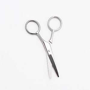 TooCoo Stainless Steel Dog Grooming Scissors Eyebrow Grooming Scissors Mustache Scissors Manual Nose Hair Scissors, Rounded Eyebrows Facial Hair Scissors (Scissors[2 Pack])