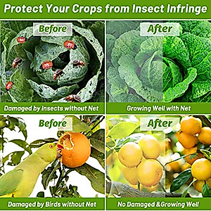 Cludoo 67pcs Garden Mesh Netting Kit,6 Sets Wide Garden Hoops with 10x20 ft Garden Covers Bird Netting& 12 Clips, Garden Protection for Raised Beds Greenhouse Vegetable Plants Flowers Animals