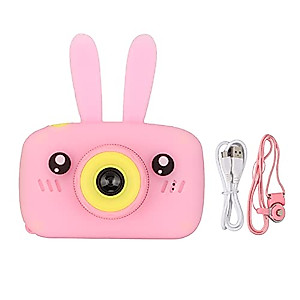 Vbestlife Cartoon Child Camera, Portable Digital Camera, Toddler Camera, 1080P Full HD, Cute Bunny Appearance, with 2 inch Screen, Lanyard and Charging Cable, Gift for Girls