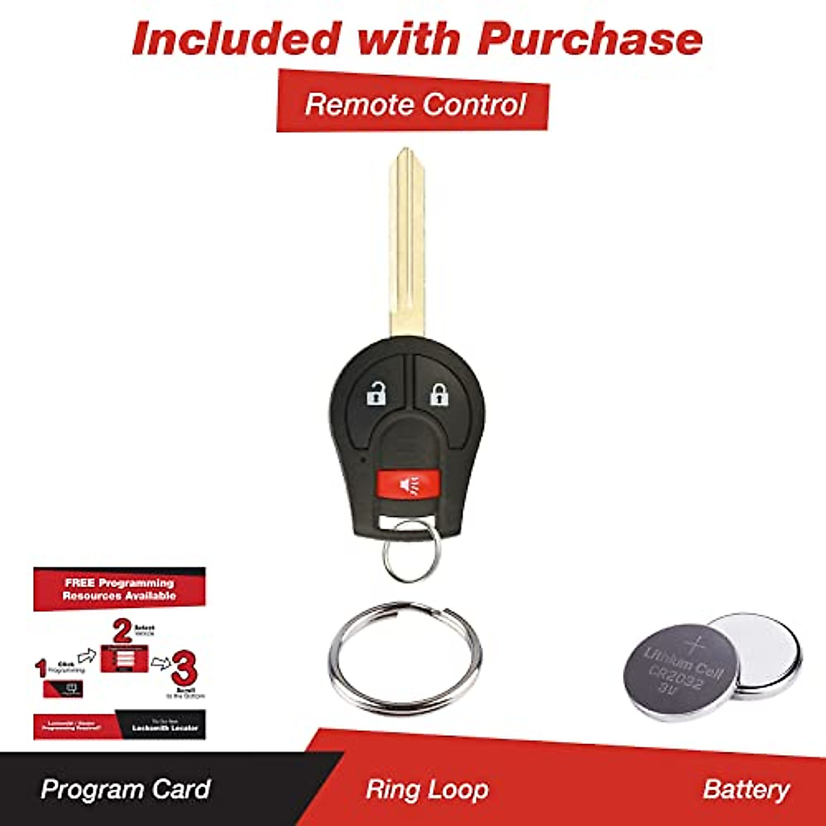 KeylessOption Keyless Entry Remote Control Car Uncut Ignition Key Fob Replacement for CWTWB1U751