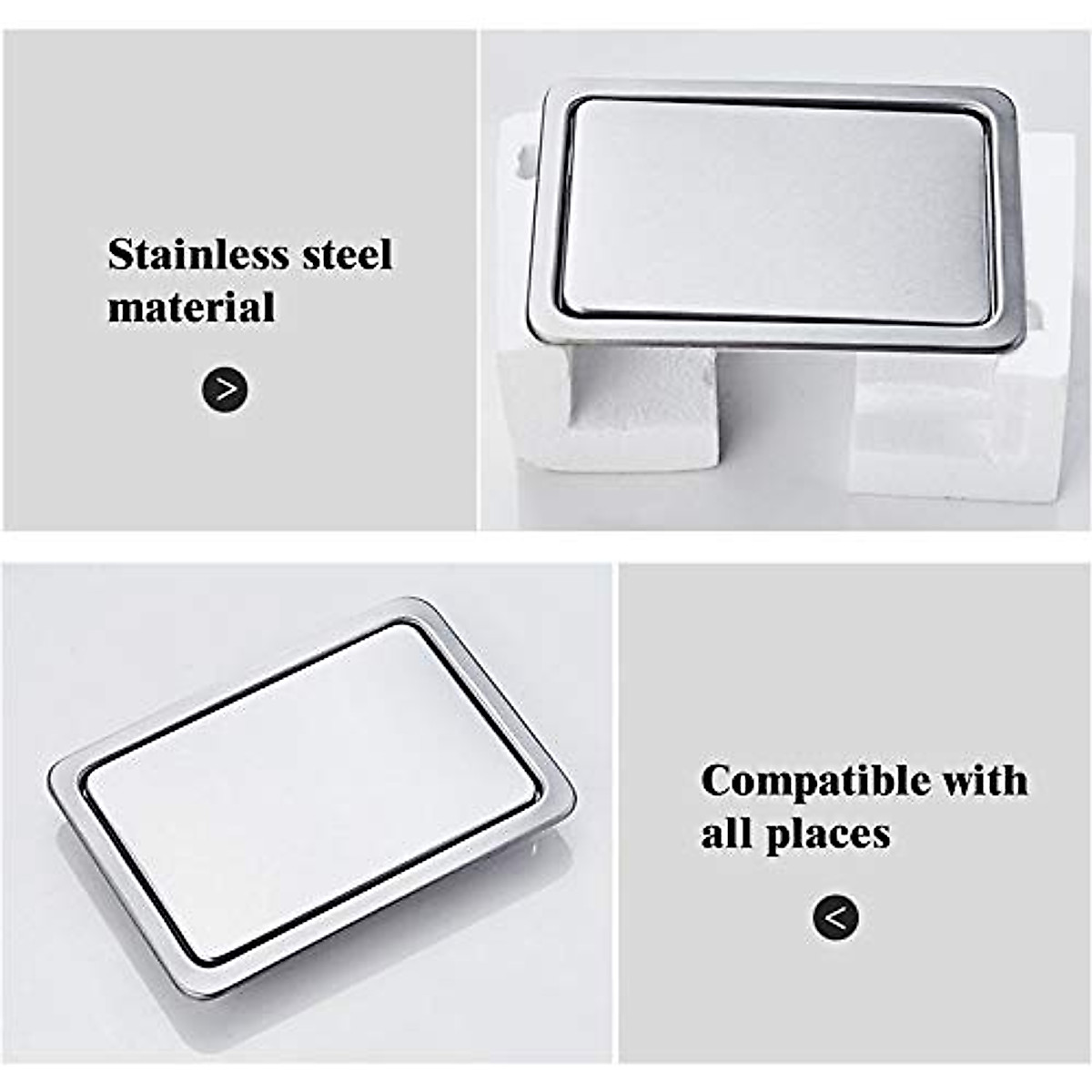 Pearlead Simple Trash Grommet for Kitchen Countertop with Auto Cover Built-in Polished Stainless Steel Grommets 7.87"(20cm) Countertops Garbage Can Door Chute Hole Drawer