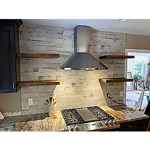 Joel's Antiques Floating Wall Shelf - 24-Inch Wood Decor & Shelving for Bathroom, Kitchen, Living Room, & Farmhouse - Wall-Mounted Rustic Stand, Wooden Hanging Display - Medium Brown, 24" x 10" x 2"