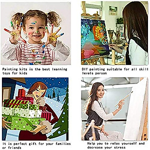 Day of the Dead Paintings Traditional Festival Mexico Art Digital Painting Paint by Numbers Kit for Adults Acrylic Oil Painting Set Painting for Beginners Skull and Flowers Drawing(16''Wx20''H)