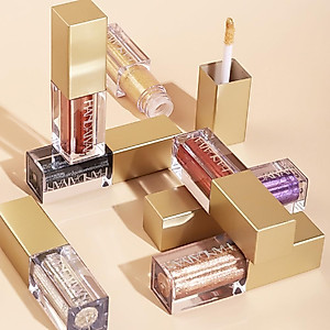 BEUKING Liquid Eye shadow 12 Colors White/Purple/Black/Red/Pink/Orange/Silver Waterproof Long Lasting Glitter Highlighter Pearlescent Shiny Eye Shadow Sequin Eye Silky Cosmetics For Daily Makeup (1#)