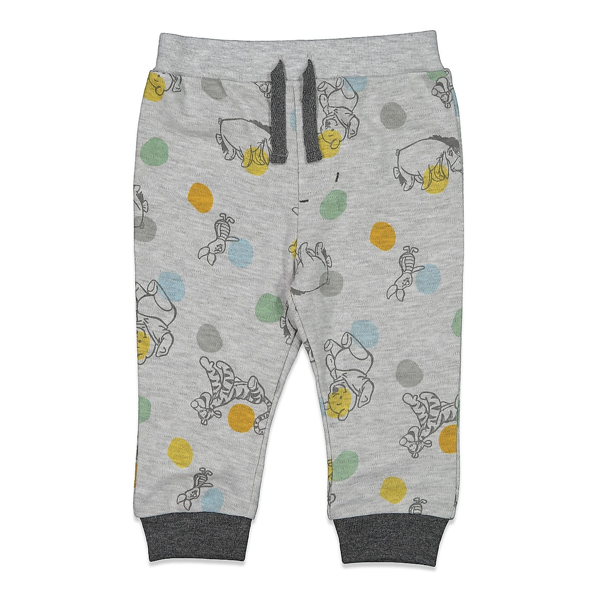 Disney Winnie The Pooh Eeyore Tigger Newborn Baby Boys 3 Pack Jogger Pants Gray/Yellow/White 6-9 Months