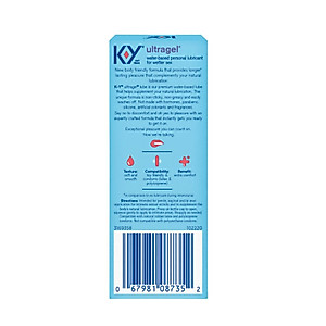 K-Y UltraGel Premium Water Based Lube- Personal Lubricant Safe To Use With Latex Condoms, Devices, Sex Toys and Vibrators, 1.5 oz. (Pack of 2)