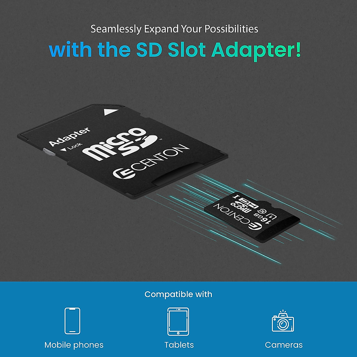 Centon Electronics Micro SD Card, Ultimate Memory Card for Phones, Tablets, Cameras, and More, 16GB