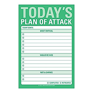 Knock Knock Plan of Attack Great Big Sticky Note, Daily to-Do List Sticky Pad, 4 x 6-inches