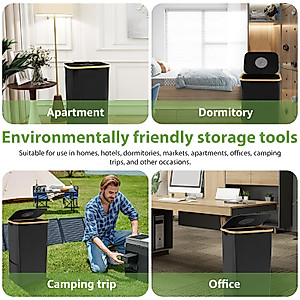 Recycling Bin Large Capacity Recycle Bin with Lid, Recycling Bin for Kitchen Indoor Home, Removable Reusable Recycling Container,Foldable Portable Recycle Bin Glass Waste Plastice
