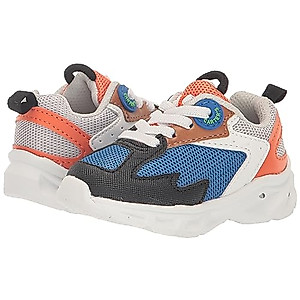 Carter's Kids Adusa Light-Up Sneaker, Blue/Orange, 12 US Unisex Toddler