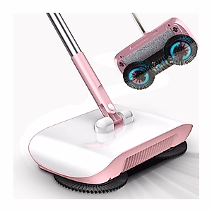 JUSTHENGGUANG Electric Brooms Smart Broom Robot Vacuum Cleaner Floor Home Kitchen Sweeper Mop Sweeping Machine Handle Household Mop For Cleaning Floors Cleaning utensils (Color : Pink within 6 pads)