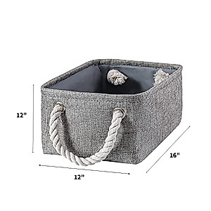 QBSM Storage Baskets for Organizing, 11.8'' x 7.8'' x 5.1'' Set of 6 Fabric Storage Cubes Baskets for Shelves, Small Collapsible Linen Organizers Bins with Handles for Closet Laundry Nursery