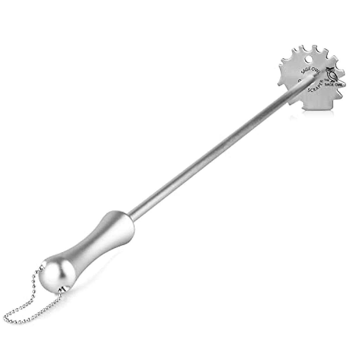 Sage Owl Grill Scraper with Long Handle - Universal Stainless Steel Grill Cleaner, Dishwasher Safe Bristle-Free Grill Brush Alternative - Unusual Gifts for Men Who Have Everything