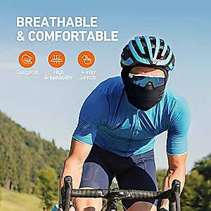 AstroAI Ski Mask Balaclava Face Mask-UV Protection Dustproof Windproof Face Cover for Men Women Skiing, Snowboarding, Cycling Hiking Black