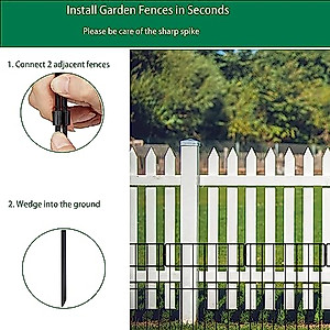 ELYKEN 10 Pack Garden Fences, Animal Barrier Fence for Dog, 17”H x 12"W (Total 10’) Decorative Rustproof Metal Wire Panel Border for Dog, Flower Edging Blocker for Yard Landscape Patio Outdoor Decor