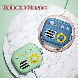 KAIJIA Cute Case for 2021 Apple AirPods 3rd Gen (Latest Model) with Keychain,Funny 3D Cartoon Retro Radio Designed,Shockproof Silicone Protective Cover for Kids Girl Women Boy Teens Men