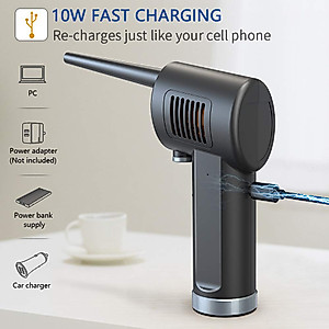 Compressed Air Duster, New Generation Canned Air, 33000 RPM Electric Air Can for Computer Keyboard Electronics Cleaning, 6000mAh Rechargeable Battery, Reusable Dust Destroyer