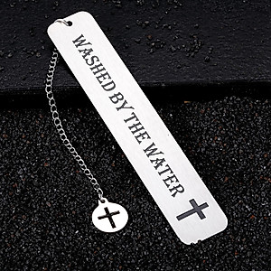 Omnitotimuse Baptism Gifts for Girl Boys Bookmark Gift First Communion Christening Godson Goddaughter Godchild Baby Adult Women Men Friends Catholic Religious Bookmarks, Silver