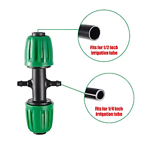 1/2 inch Tubing (1/2" ID x0.6-0.63" OD) 16mm to 1/4 inch Irrigation Tube Anti-Drop Barbed Hose Fittings (Fits 13mm ID / 4mm ID) (1/2 TO 1/4 inch Fittings Kit)