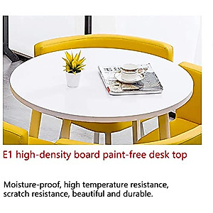 Office Business Hotel Lobby Dining Table Set, Home Dining Table and Chair Set 1 Table and 4 Chairs PU Leather Chair Hotel Clothing Store Restaurant Bedroom Balcony (Color : Red) (Color : Pink)